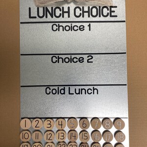 Classroom Lunch Choice Magnet Board: Teacher Organizer, Numbered ...