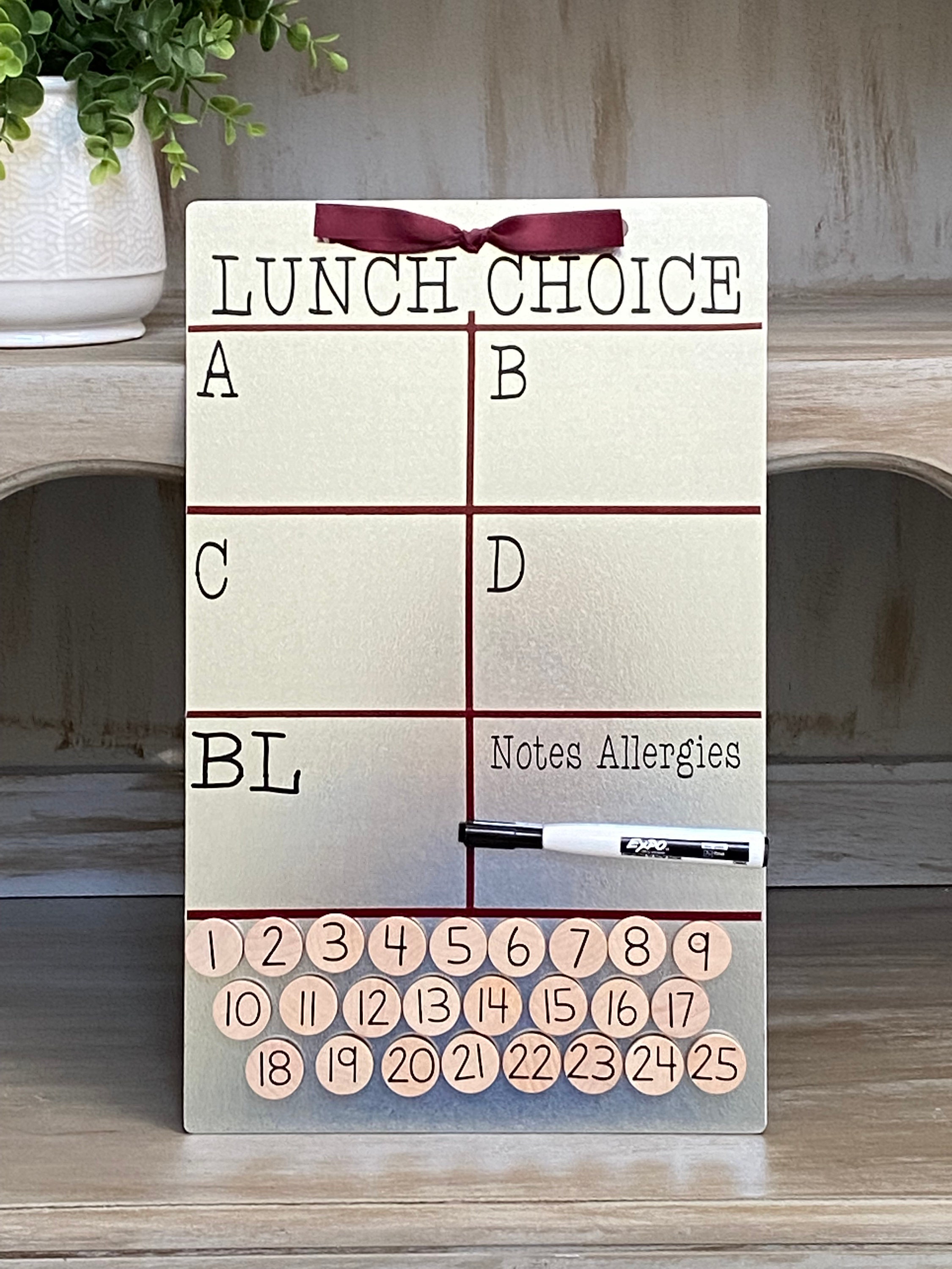 Classroom Lunch Choice Magnet Board: Teacher Organizer, Numbered ...