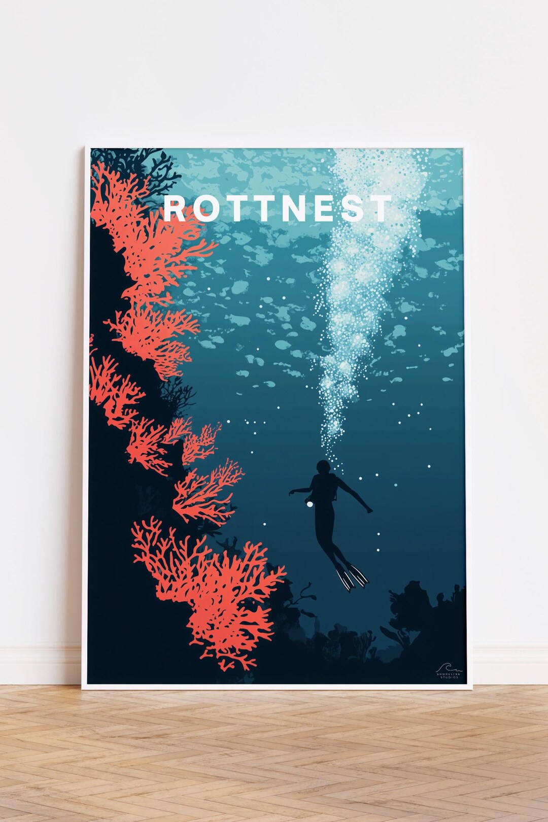 Rottnest Island Dive Travel Poster | Perth Western Australia Landmark ...