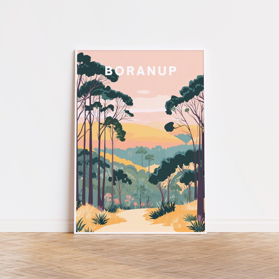 Boranup Forest Sunset Travel Poster | Karri Trees & Nature Wall Art | Margaret River Western ...
