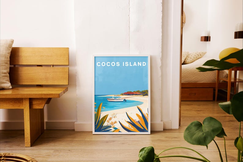 Cocos Islands Travel Poster | Coastal Wall Art | Western Australia ...