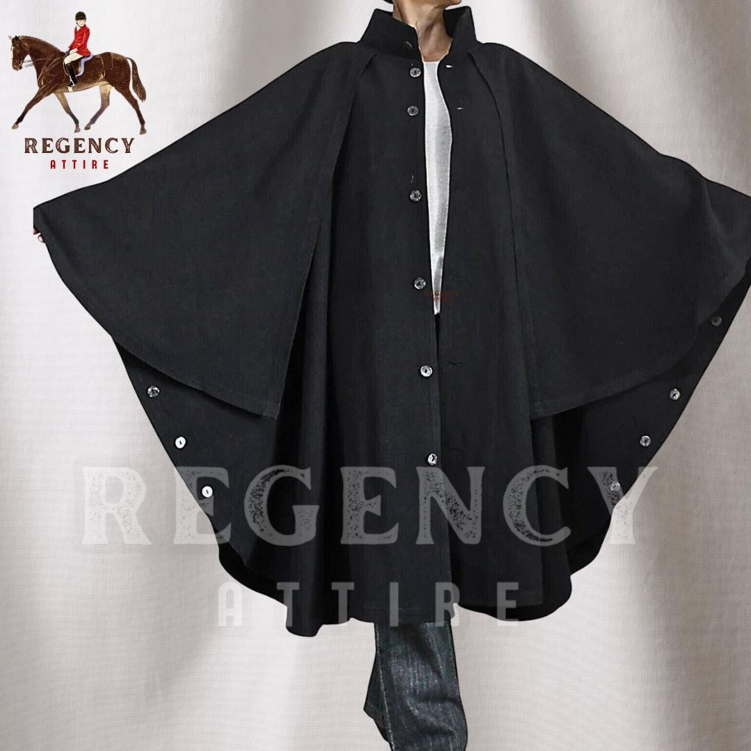 Men's Regency Inverness Cloak Cape - Gothic Cosplay Costume - Regency ...