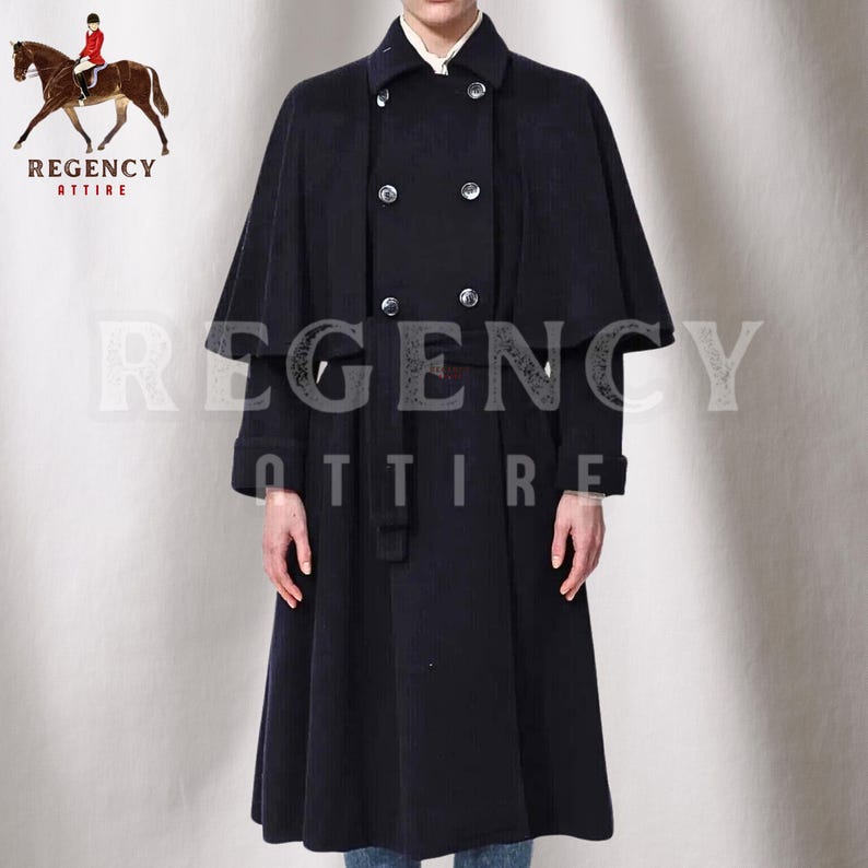 Mens Regency Wool Garrick Overcoat - Single Cape, Historical Costume - Etsy