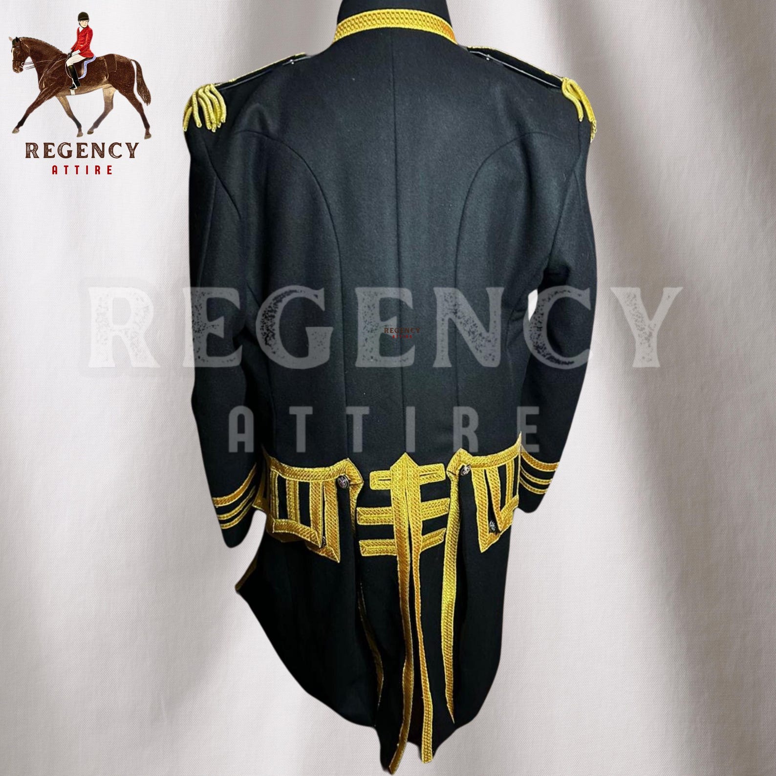 British Royal Navy Military Tailcoat, Napoleonic Regency Style Jacket ...