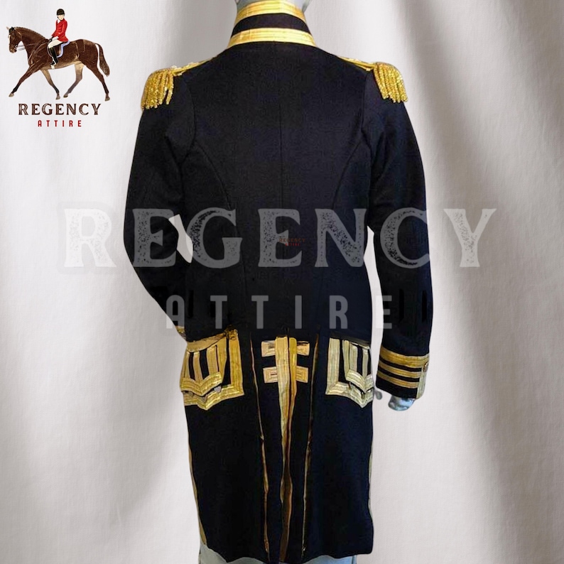 British Royal Navy Military Tailcoat, Napoleonic Regency Style Jacket ...