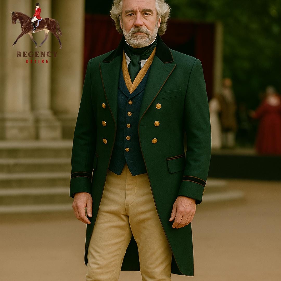 Men’s Green Regency Tailcoat Wedding Suit – Georgian Formal Costume ...