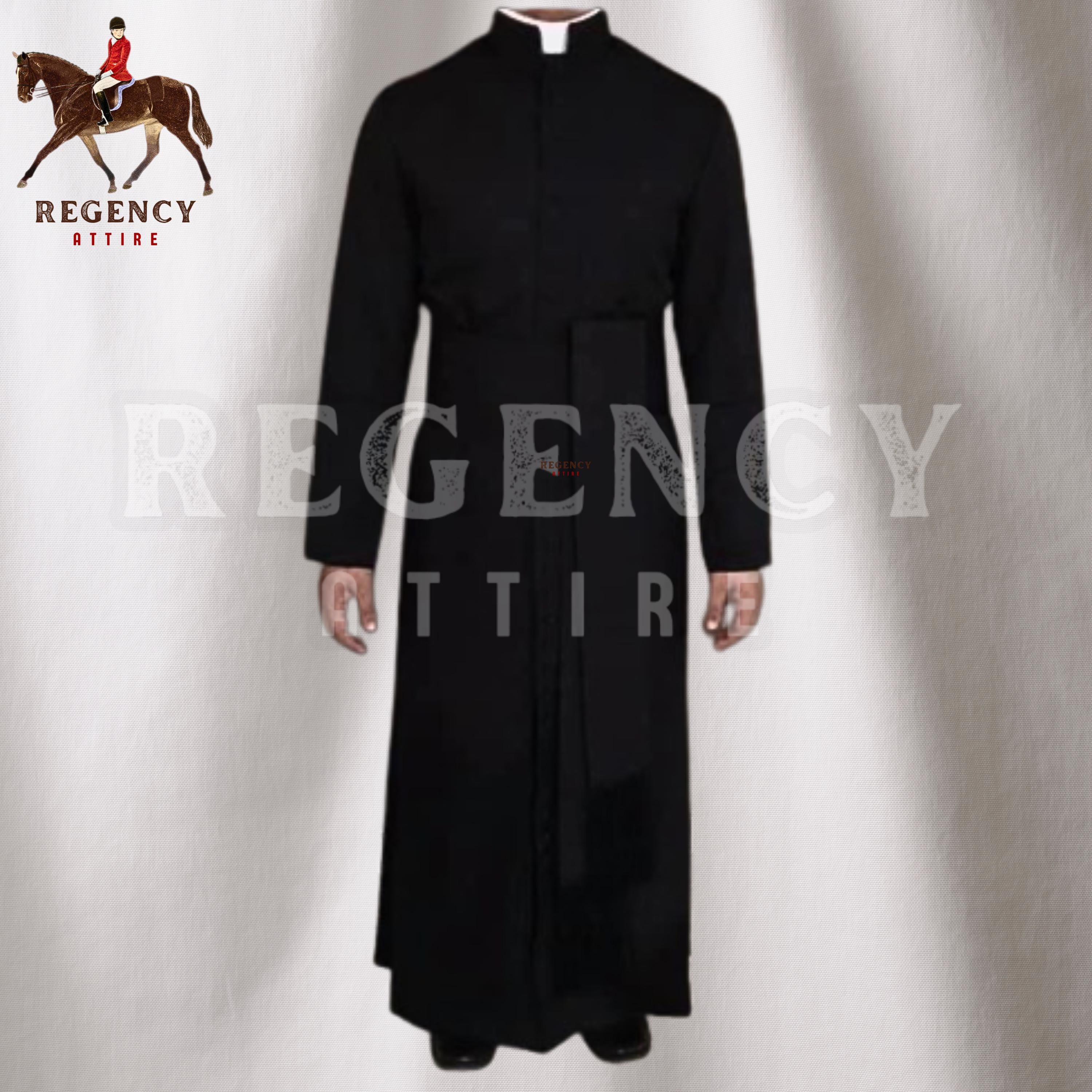 Black Roman Bishop Cassock - Clergy Vestment, Catholic Priest Robe ...