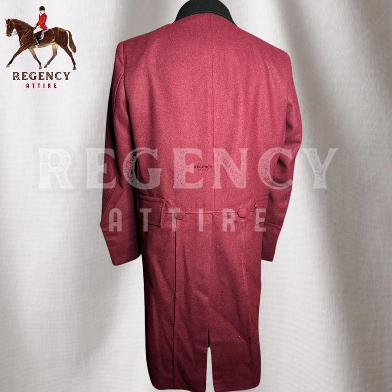 Men's Deluxe Regency Tailcoat Jacket-double Breasted Burgndy Wool ...