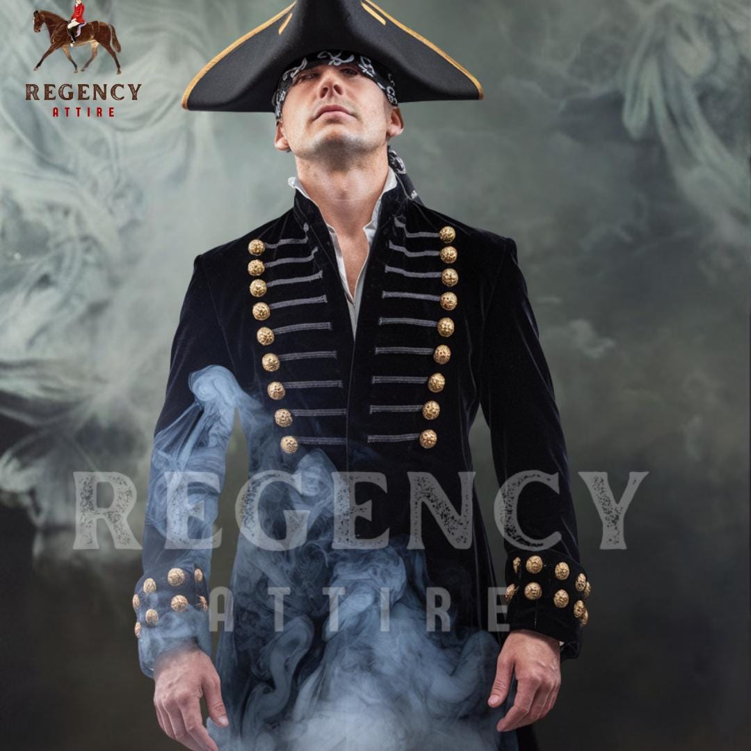 Men’s Pirate Short Body Jacket | Regency Pirate of Caribbean Jacket ...