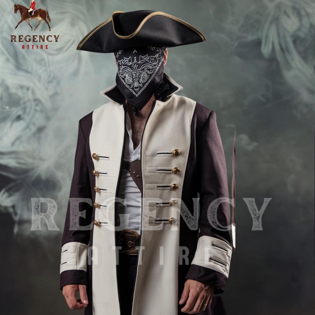 Men’s Pirate Frock Coat | Colonial Officer Costume | Steampunk Jacket ...