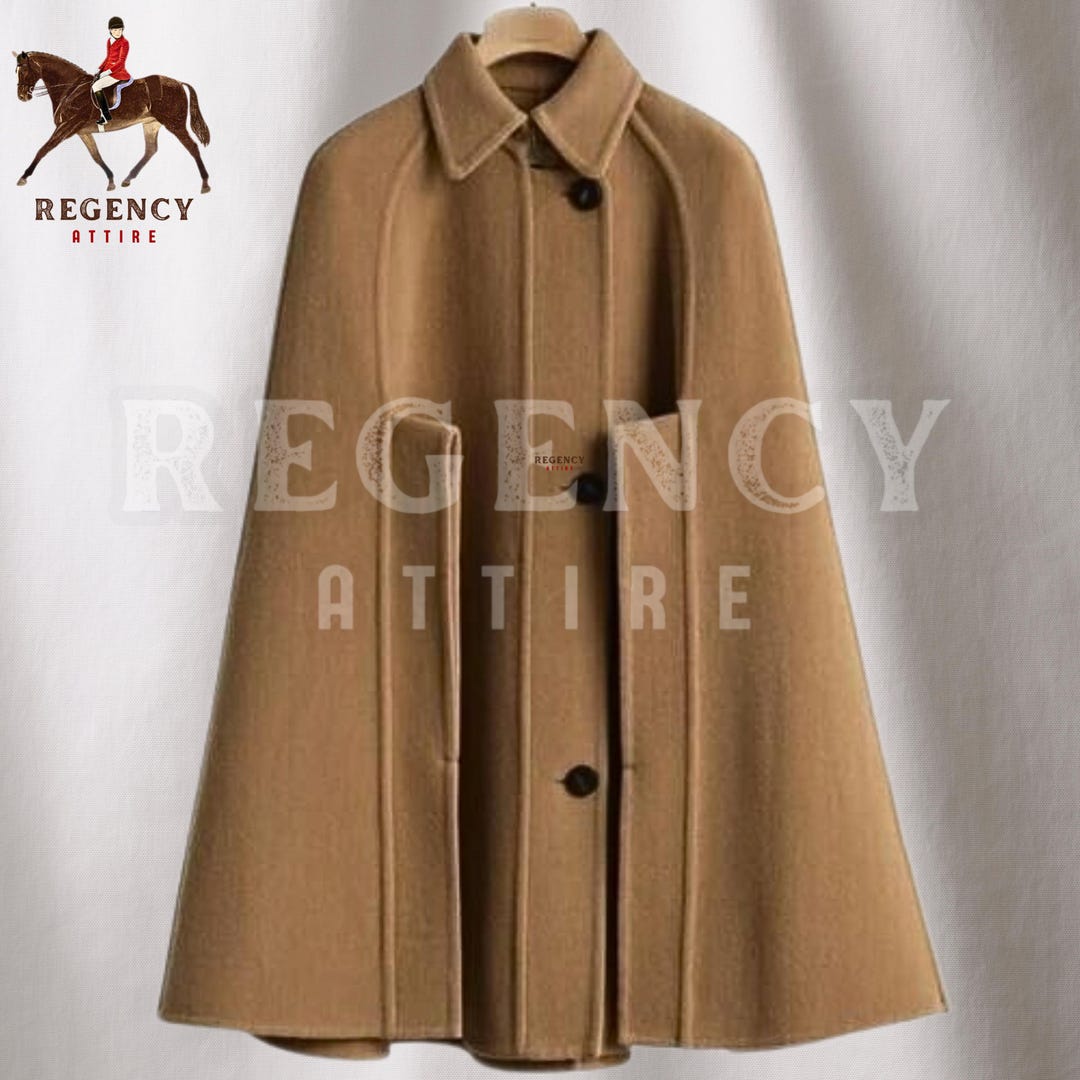 Men's Regency Beige Cloak Cape - Historical Cosplay Costume - Regency ...