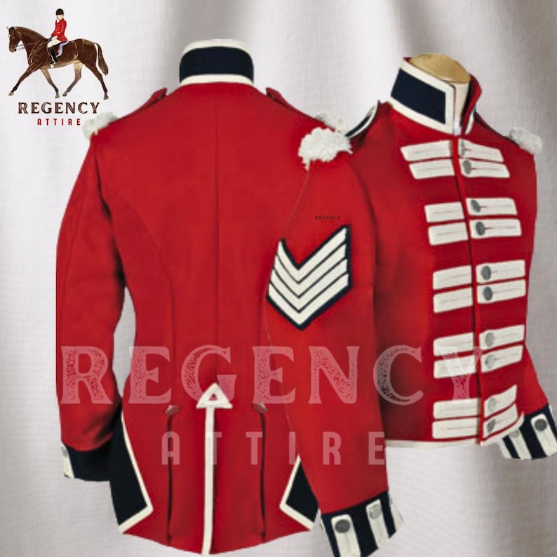 Red Wool Hussar Jacket - British Royal Guard Regency Coat - Etsy