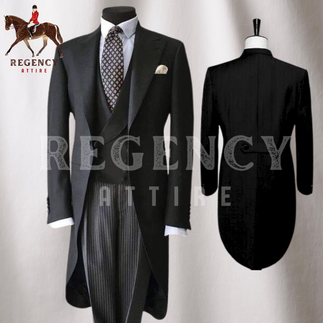 Men's Regency Tailcoat Jacket Bespoke - Custom Tailored Wool Wedding ...