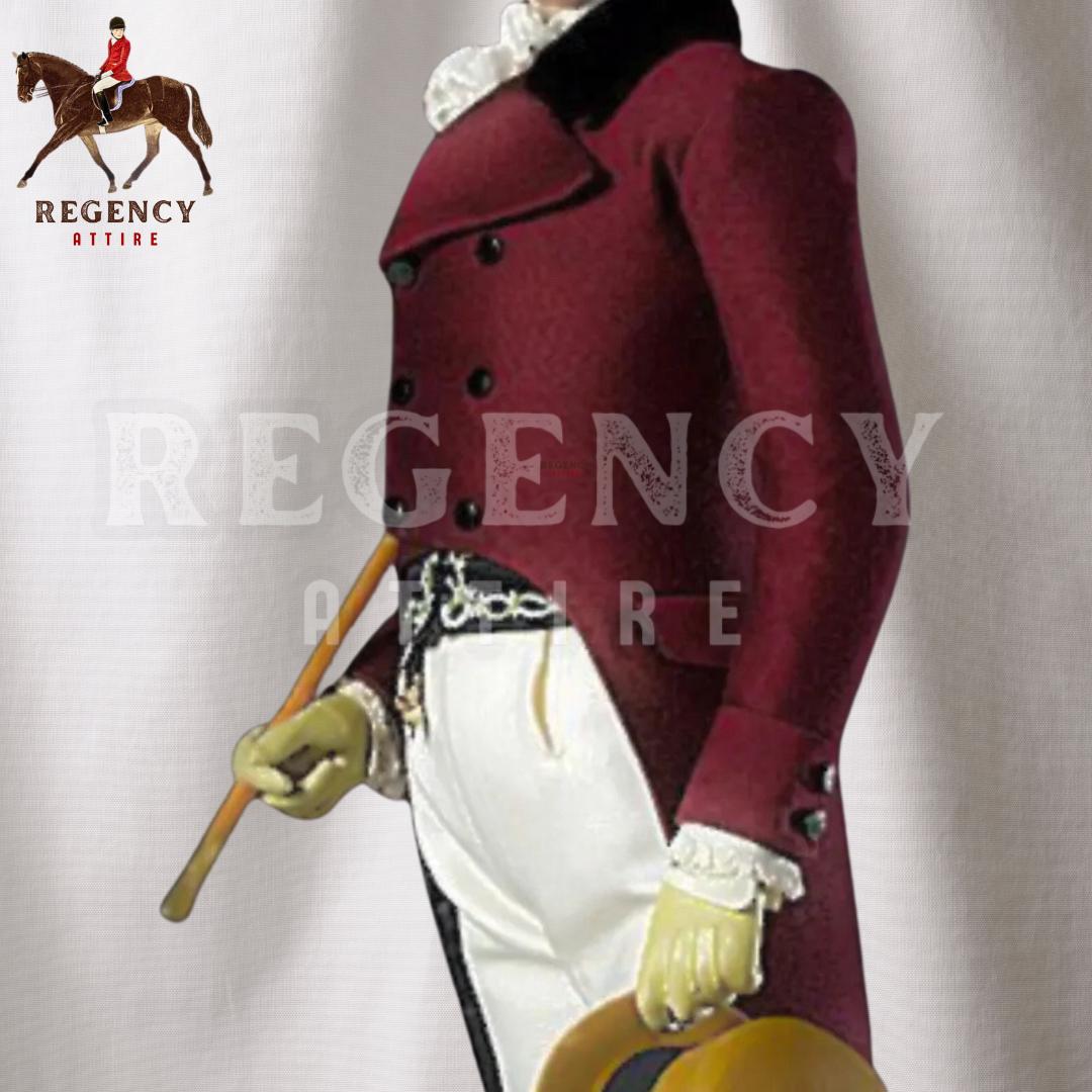 Men's Deluxe Regency Tailcoat Jacket-double Breasted Burgndy Wool Regency Tailcoat -anthony ...