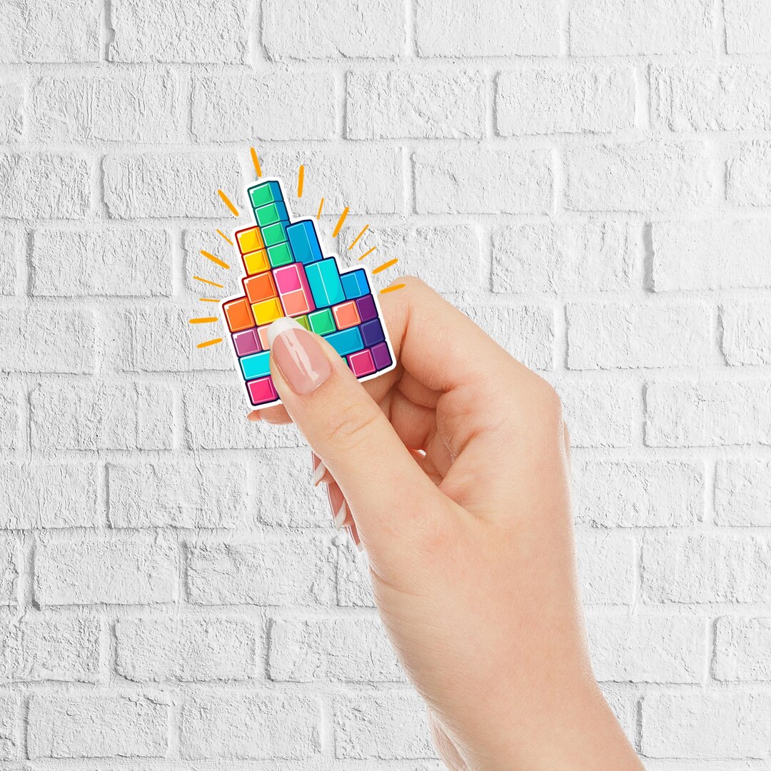15 Ai-generated Tetris Blocks Sticker Pack | Vibrant Cartoon Art Style ...