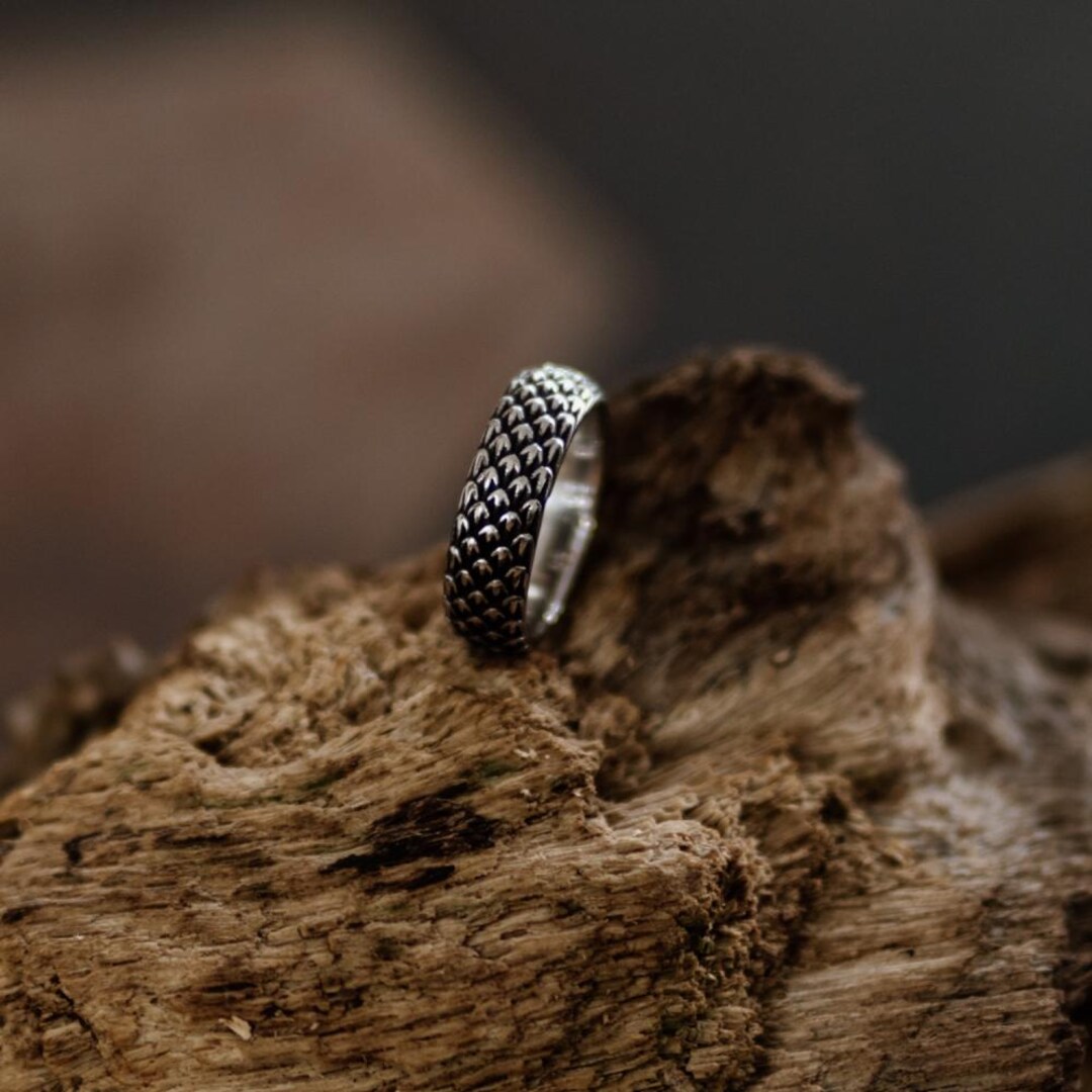 Silver Dragon Scale Ring: Stainless Steel Fantasy Gift for Men and ...