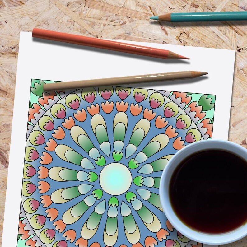 Mandala Coloring Page Printable Adult Coloring Sheet Flower Mandala ...