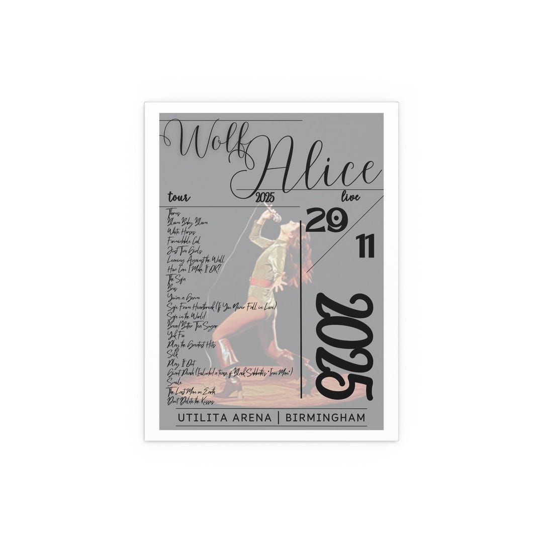 Wolf Alice Birmingham 2025 Setlist Poster | Indie Rock Souvenir - Etsy
