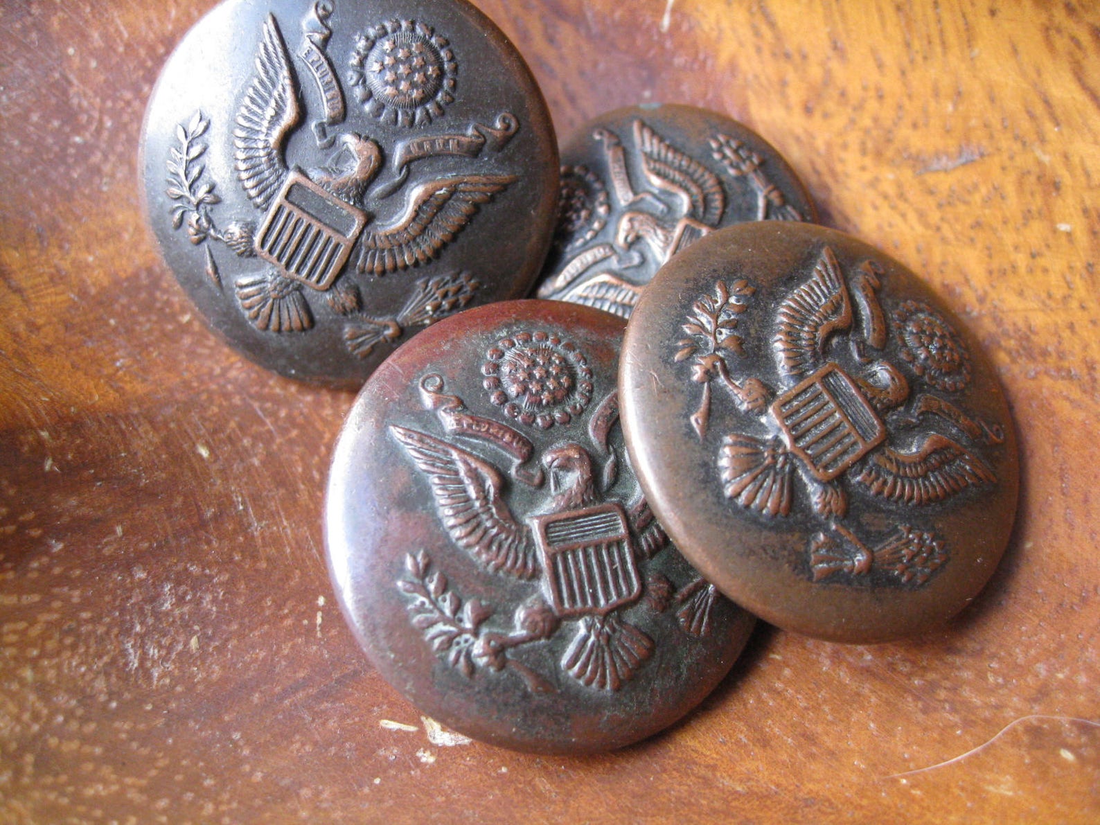 C Kenyon Bronze Army Buttons Lot Pre WW2 Lot of 4 Three Large One ...