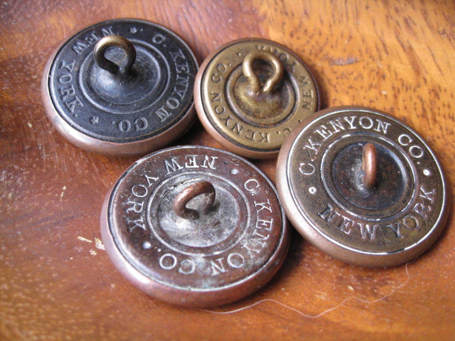 C Kenyon Bronze Army Buttons Lot Pre WW2 Lot of 4 Three Large One ...
