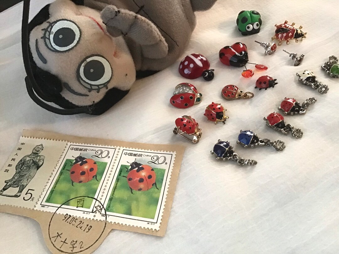 Ladybugs Lot of 19 Bitsy Bugs Charms Stamps and an Applause Bug Toy - Etsy