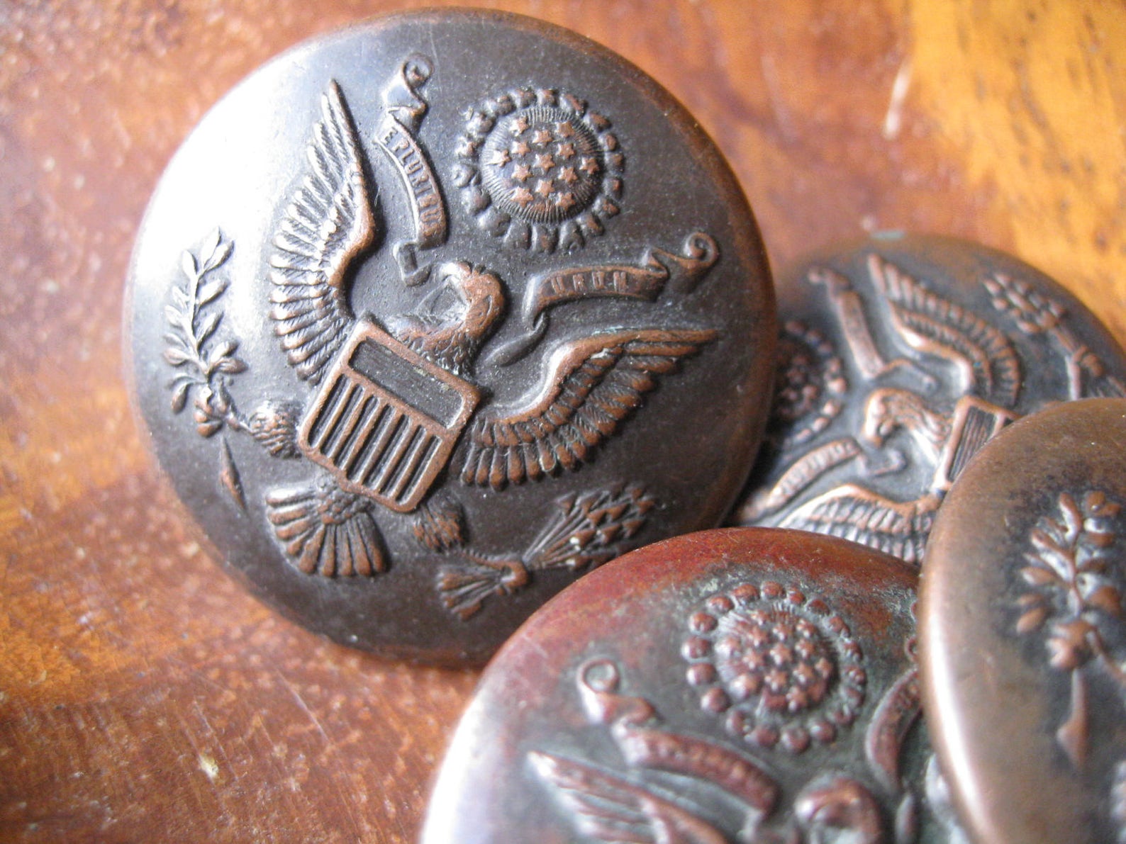 C Kenyon Bronze Army Buttons Lot Pre WW2 Lot of 4 Three Large One ...