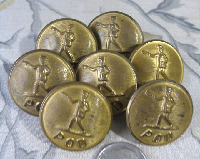 Vintage Post Office POD Brass Button Lot of 7 by Scoville Mfg - Etsy