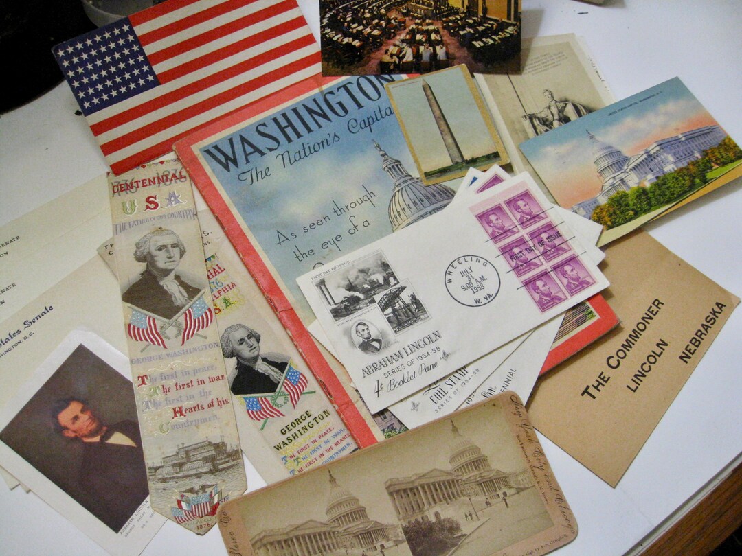 Stevengraph Bookmarks Plus US History Paper Lot; 22 Items 1876 Thru the ...