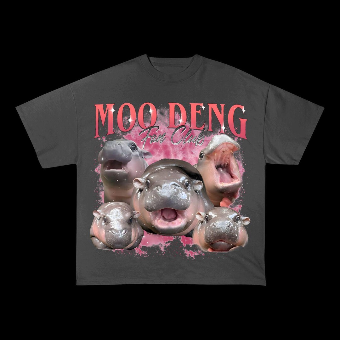 Moo Deng Tshirt, Moo Deng Merch, Moo Deng Gift, Baby Hippo Tee, Zoo ...
