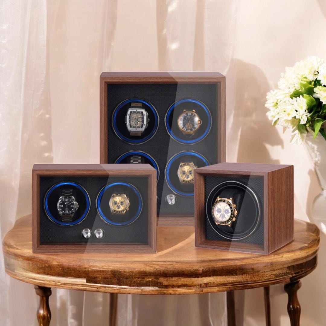 Luxury Custom Wood Watch Winder Personalized Engraved Holder for Him ...