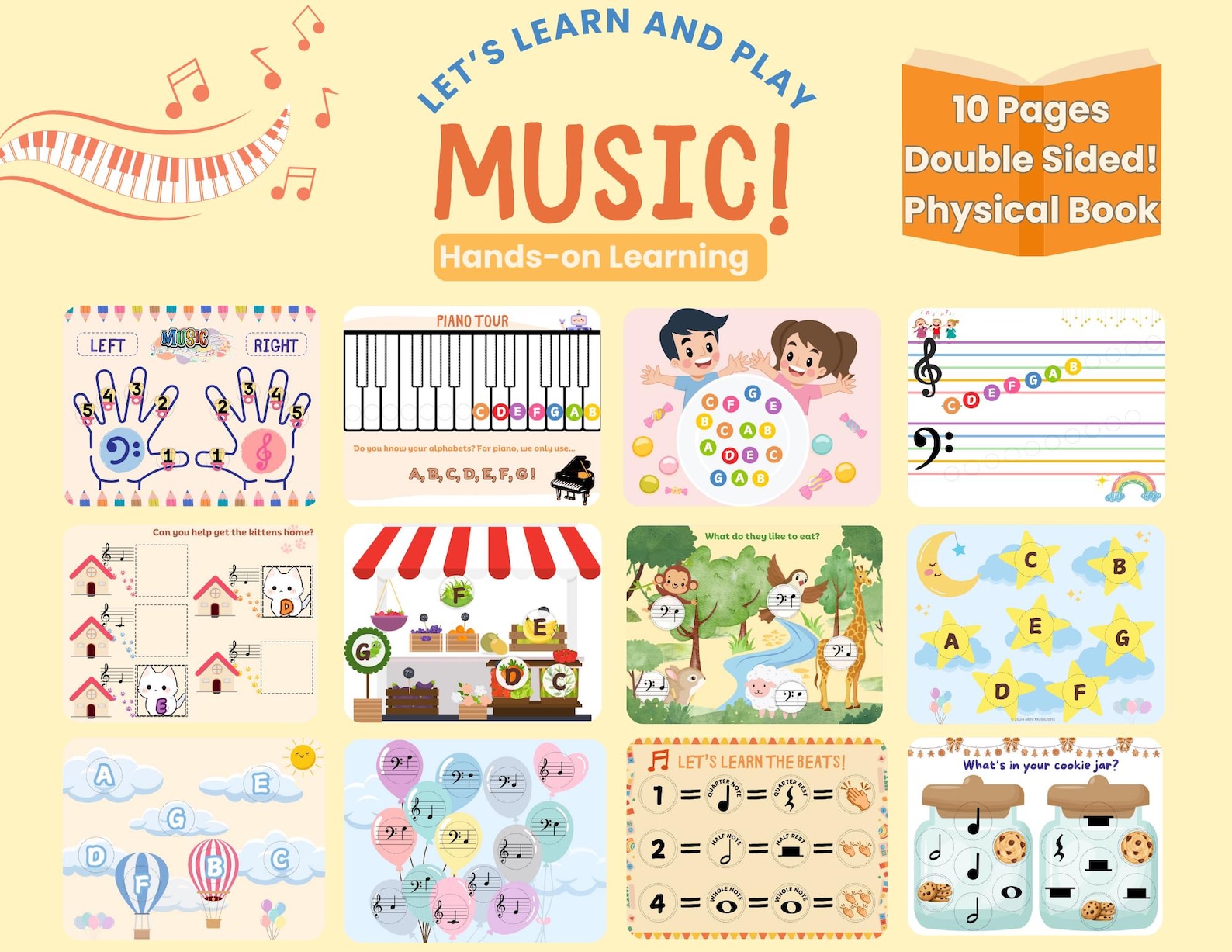 Beginner Music Game Book, Fun Music Education for Kids, Learn Music ...