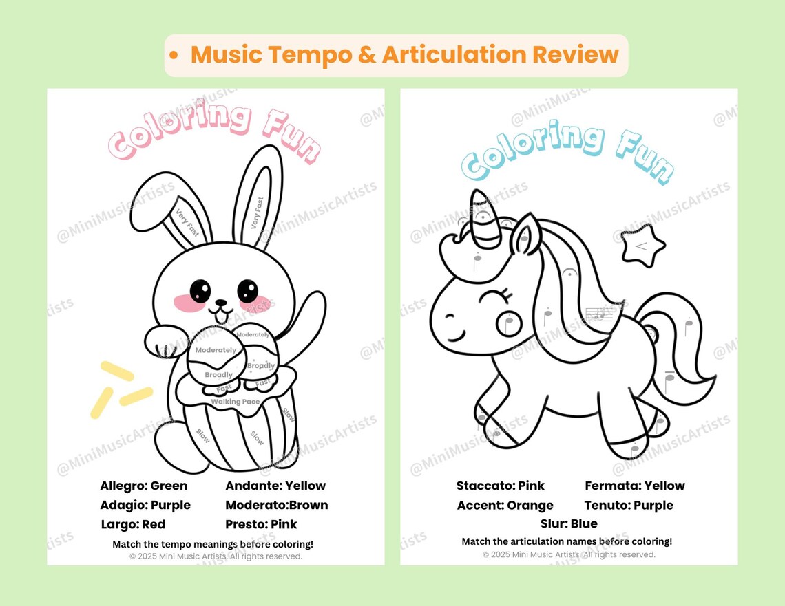 Music Theory Coloring Worksheets: Beginner Piano Lessons (PDF Download ...