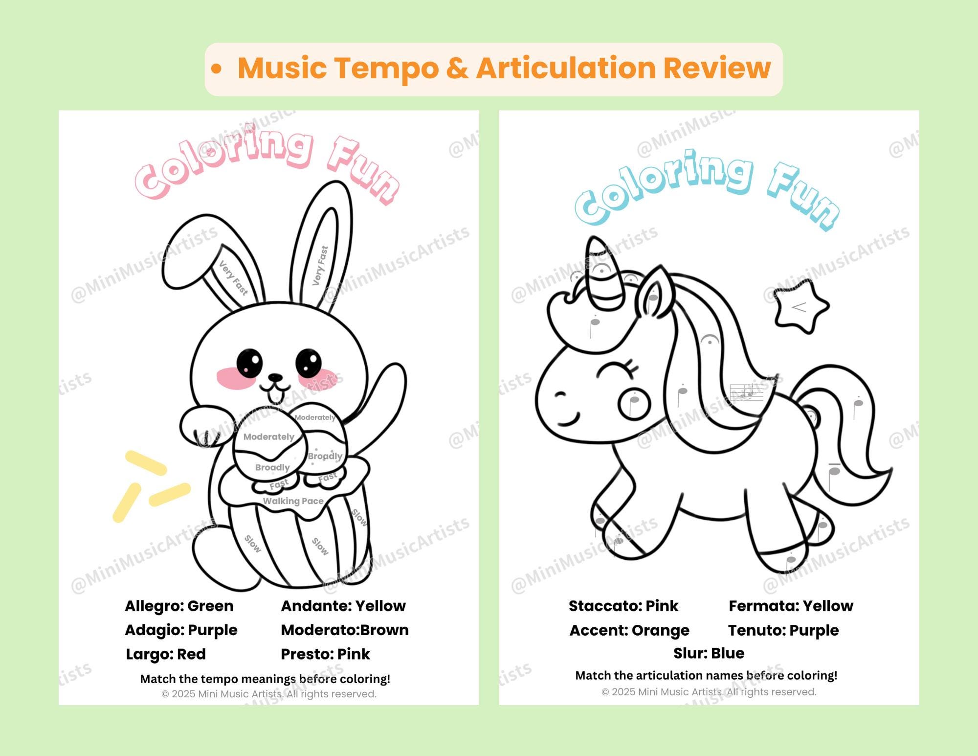 Music Theory Coloring Worksheets: Beginner Piano Lessons (PDF Download ...