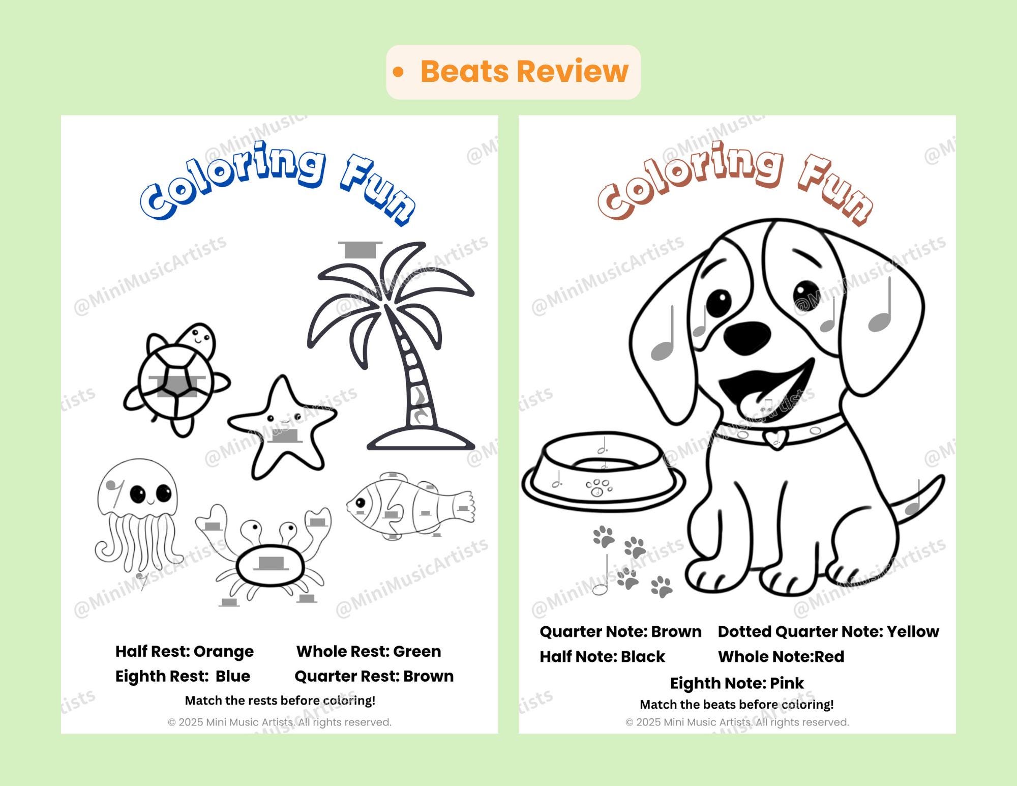 Music Theory Coloring Worksheets: Beginner Piano Lessons (PDF Download ...