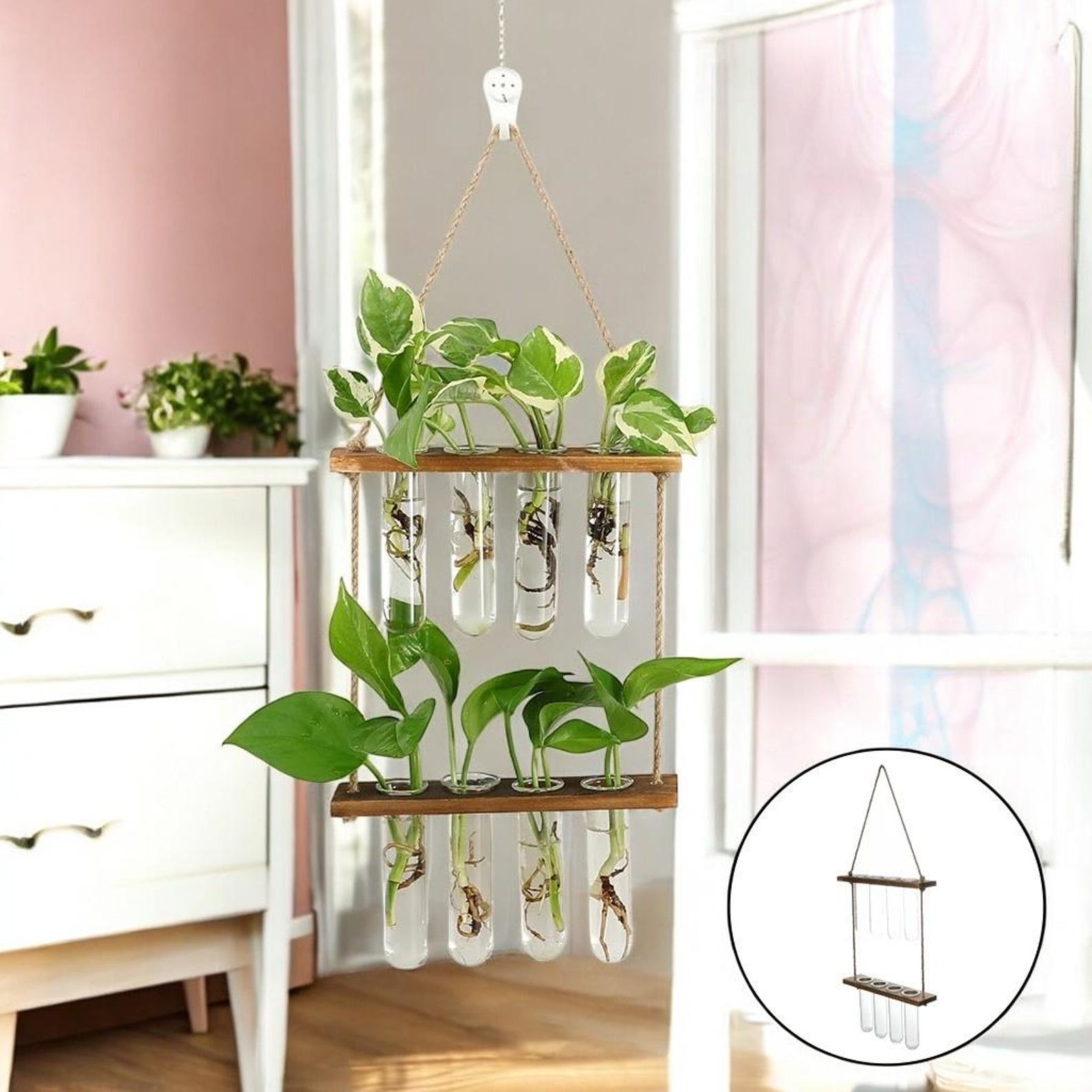 Hanging Ladder Plant Propagation Station Three-tier Test Tube Vase ...