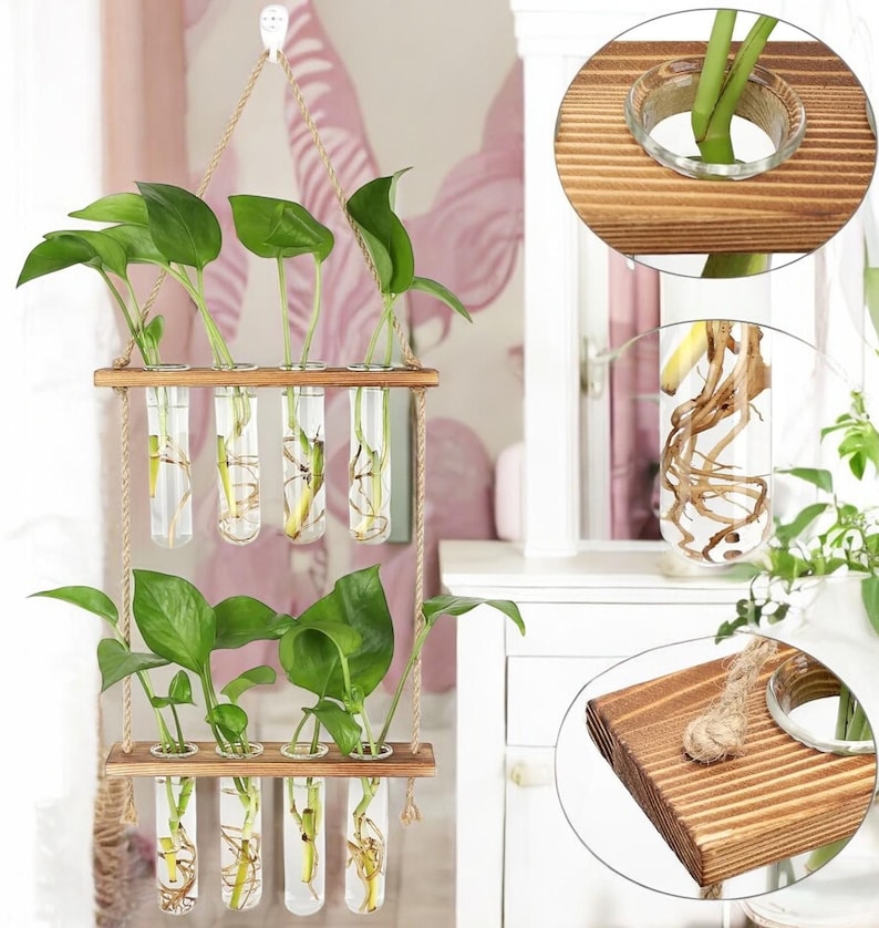 Hanging Ladder Plant Propagation Station Three-tier Test Tube Vase ...