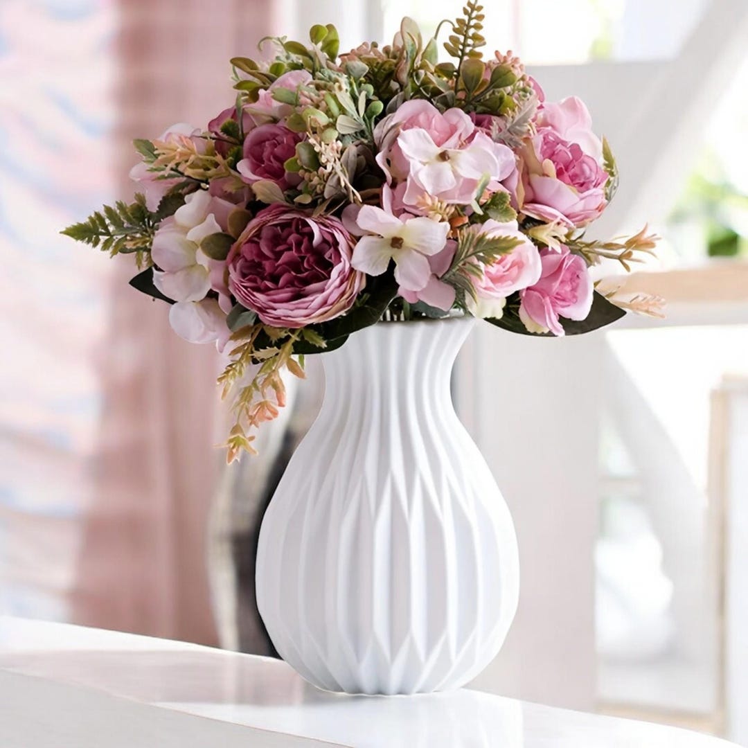 Ceramic Plastic Vase Living Room Plastic Home Vase Modern Minimalist ...