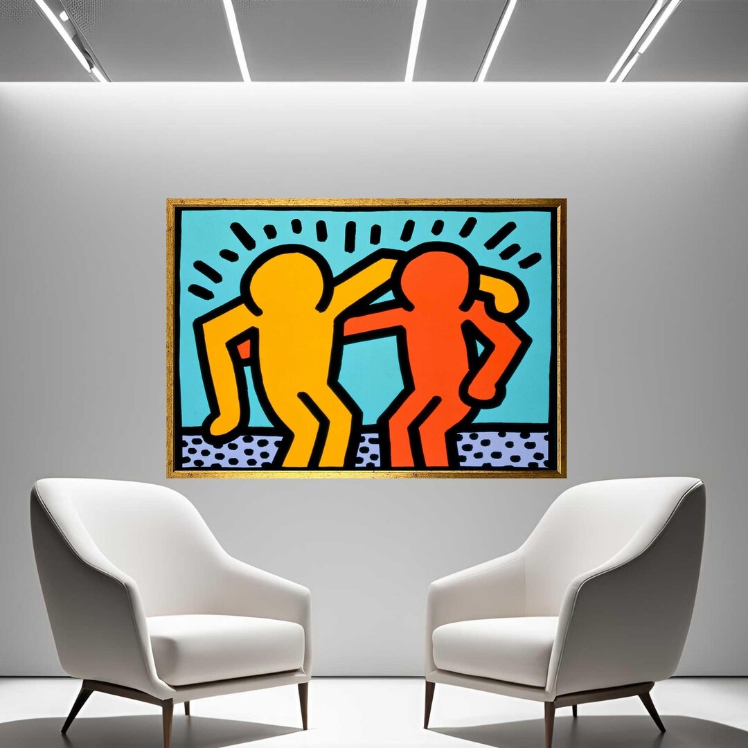 Keith Haring Home Decor Modern Frame Canvas Wall Art Print - Etsy
