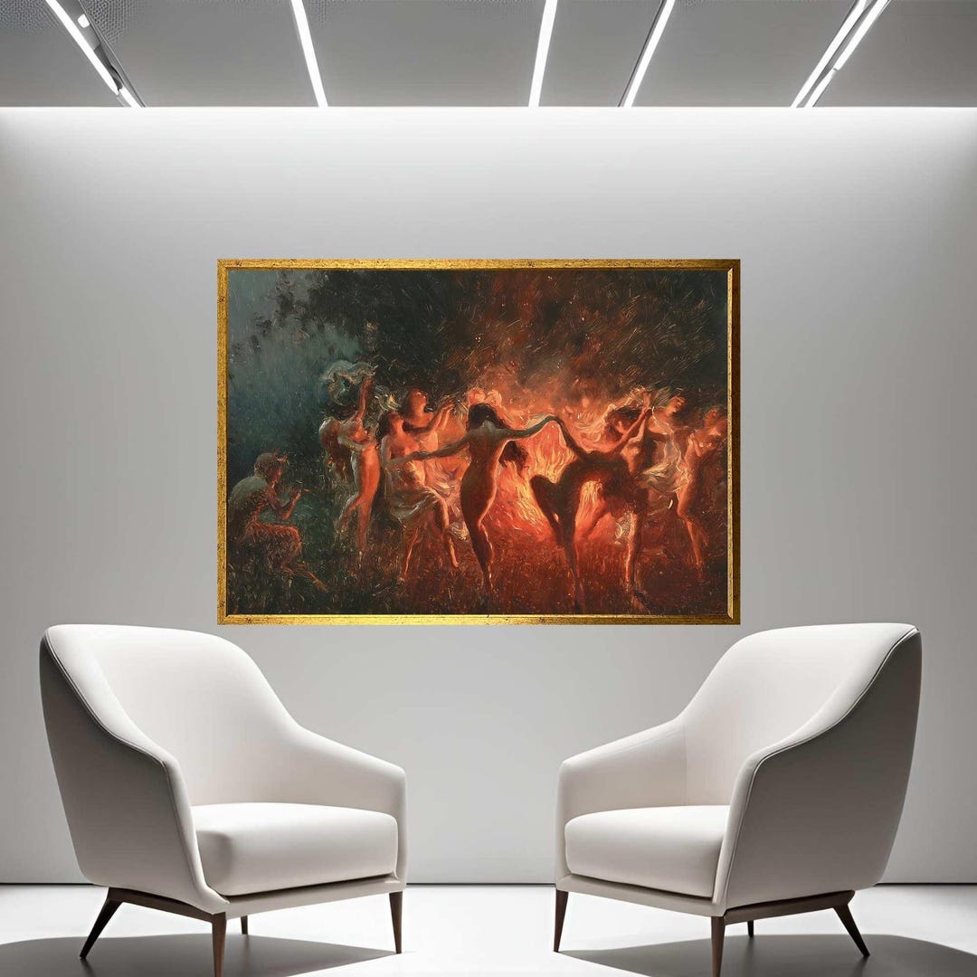 Joseph Tomanek - Fire Dance 1889 Modern Frame Canvas Wall Art Print - Etsy