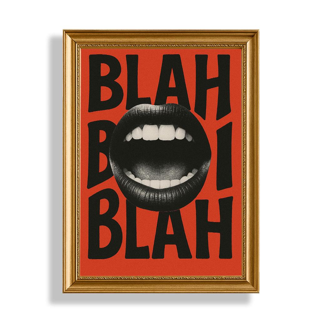 Blah Blah Blah Art Print Office PRINTABLE Wall Art Modern Typography ...