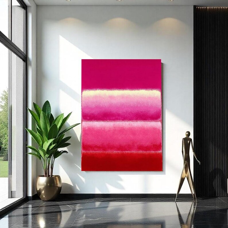 Mark Rothko Inspired Red and Pink Canvas Bold Color Field Painting for ...