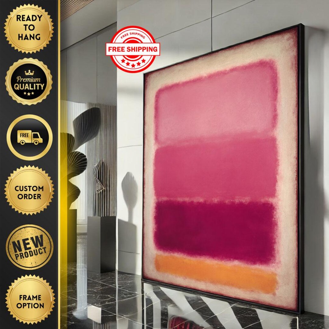 Mark Rothko Inspired Pink and Orange Canvas Bold Color Field Painting ...