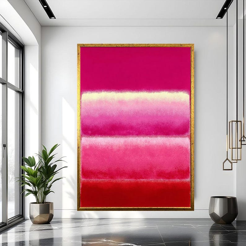 Mark Rothko Inspired Red and Pink Canvas Bold Color Field Painting for ...