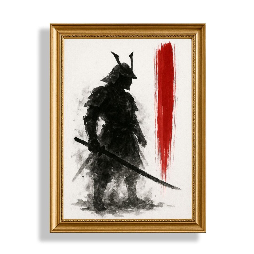 Samurai Art Print Office PRINTABLE Wall Art Modern Office Painting ...