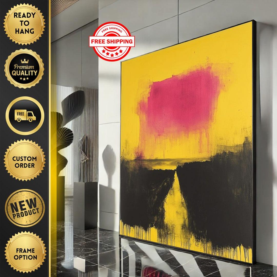 Mark Rothko Inspired Red and Yellow Canvas Wall Art Print Bold Abstract ...