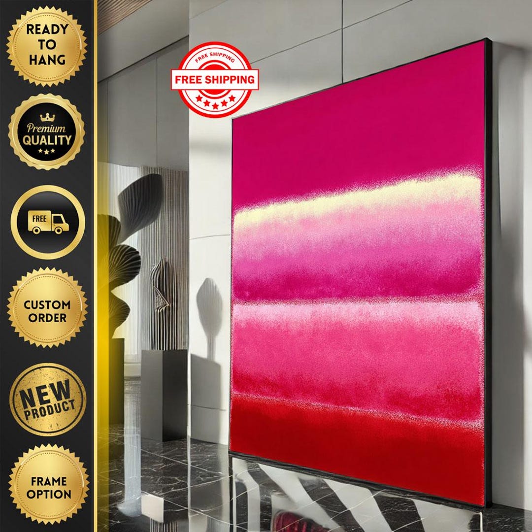 Mark Rothko Inspired Red and Pink Canvas Bold Color Field Painting for ...