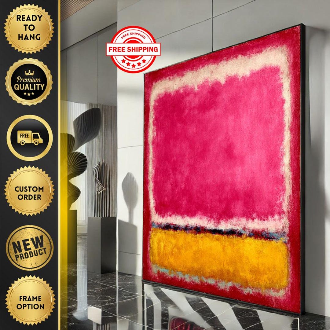 Mark Rothko Inspired Pink and Yellow Canvas Bold Color Field Painting ...