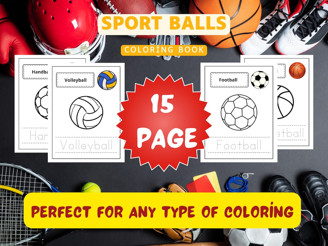 15 Sport Balls Coloring Pages/ Printable Coloring Pages for Kids ...
