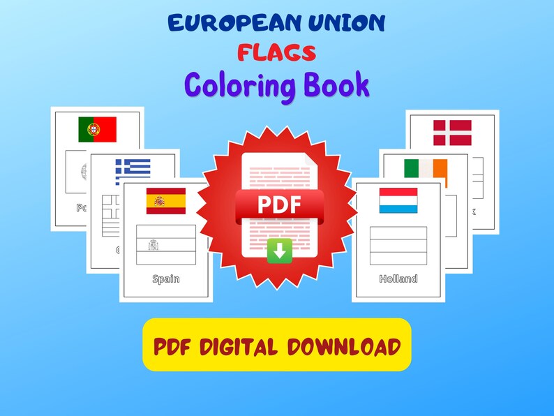 43 European National Flags Coloring Pages/coloring Pages/ Coloring ...