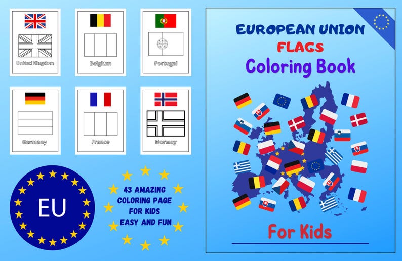 43 European National Flags Coloring Pages/coloring Pages/ Coloring ...
